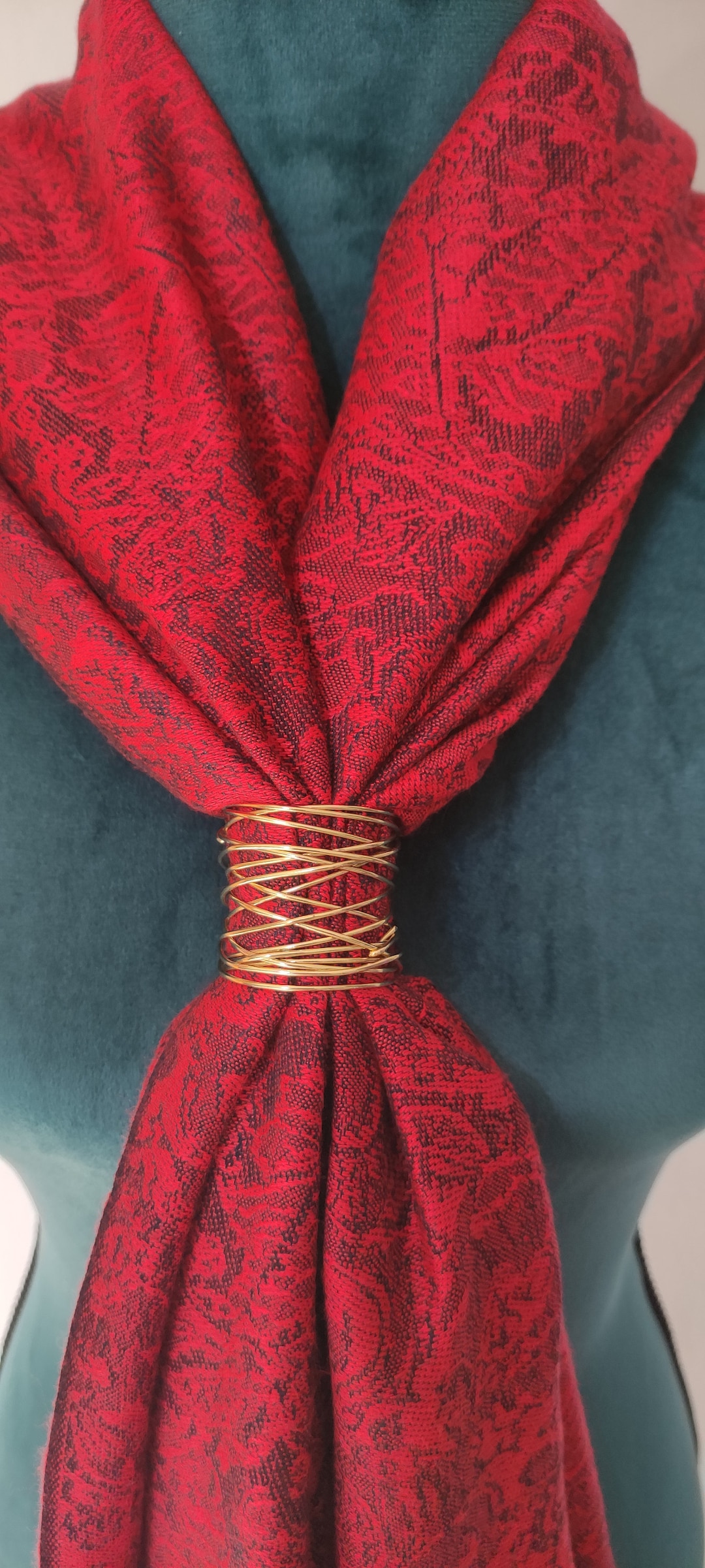 Modern Gold Scarf Ring for Large Scarves, Pashminas and Shawls Always ...