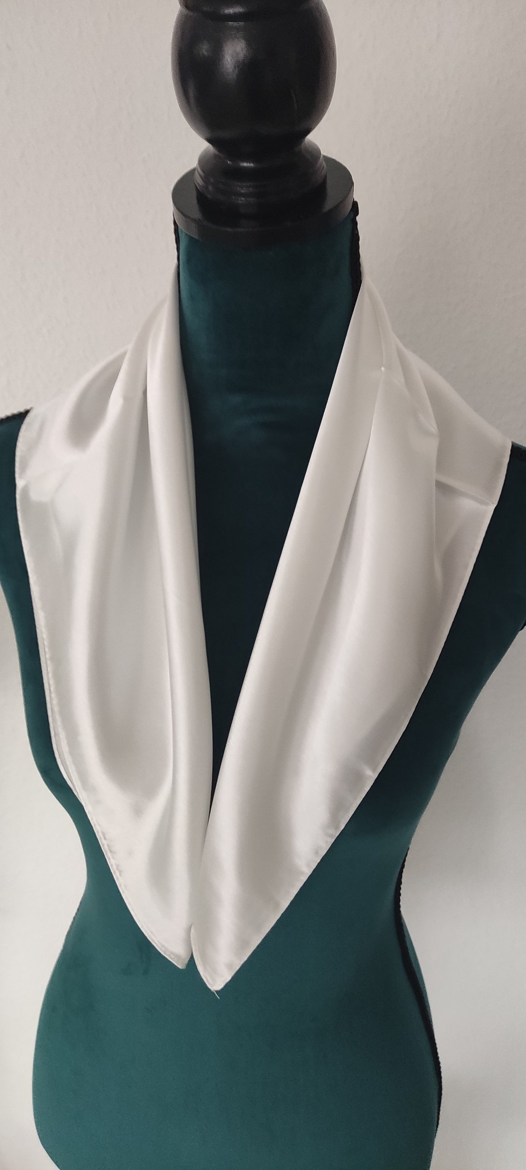 Pure White Square Scarf "silkfeeling." Lightweight and Comfortable to ...