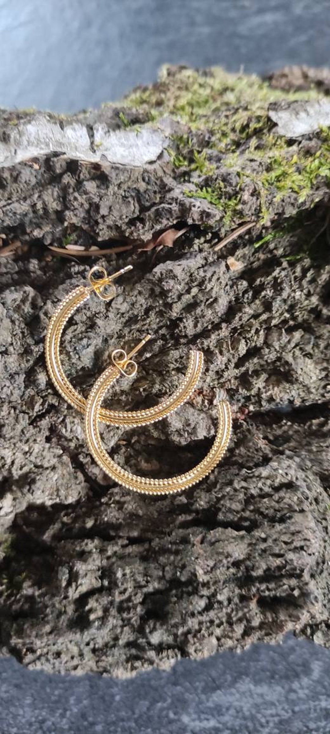 Creole Made of Stainless Steel Gold-colored Braided Very - Etsy