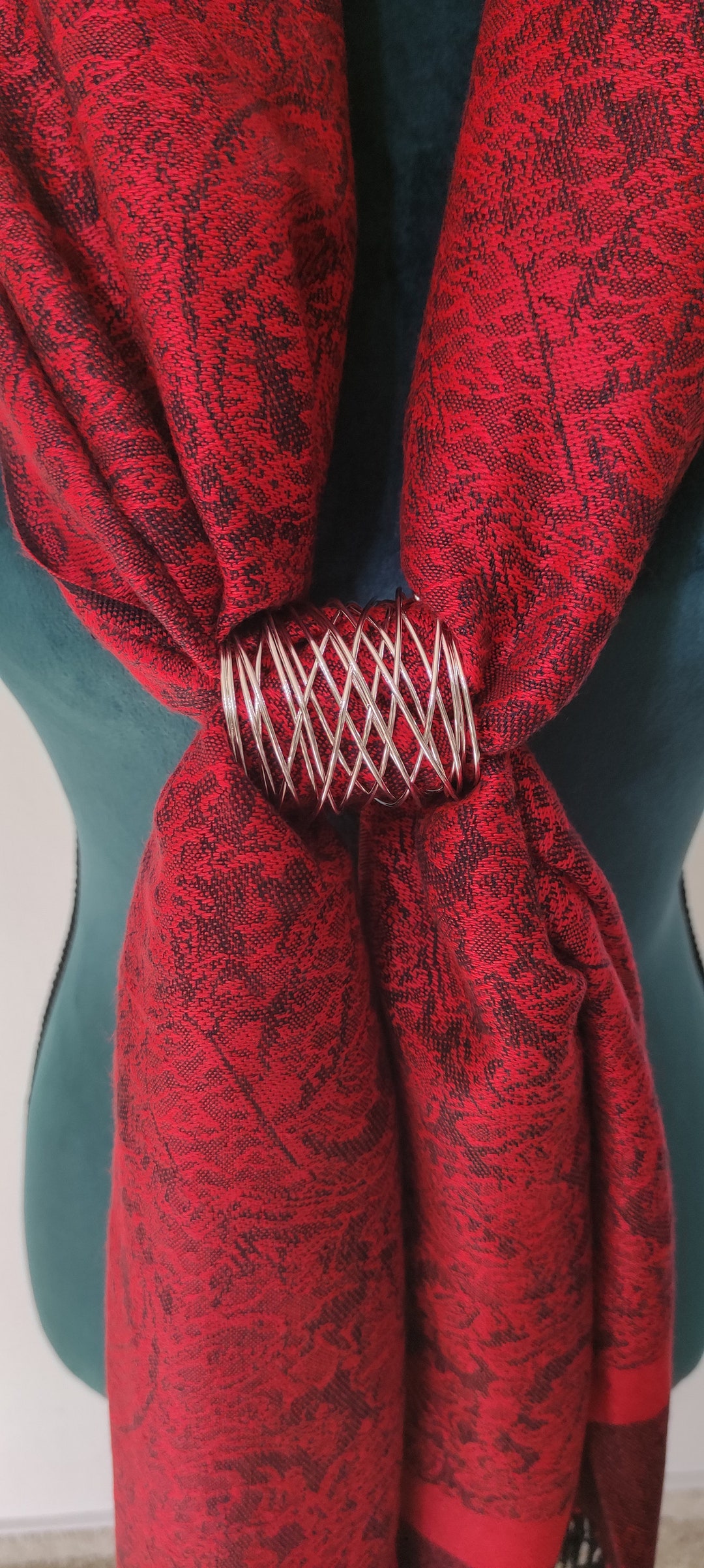 Modern Silver Scarf Ring for Large Scarves, Pashminas and Shawls Always ...