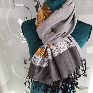 Unusual Scarf With Elephants. Front and Back in Different Colors. This ...