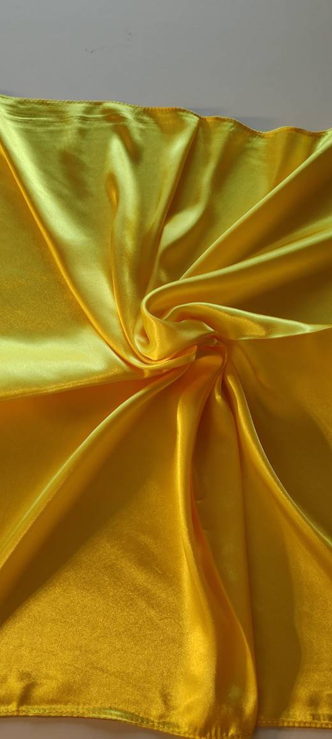 Lemon Yellow Square Scarf in silk Feeling. Lightweight and Comfortable ...
