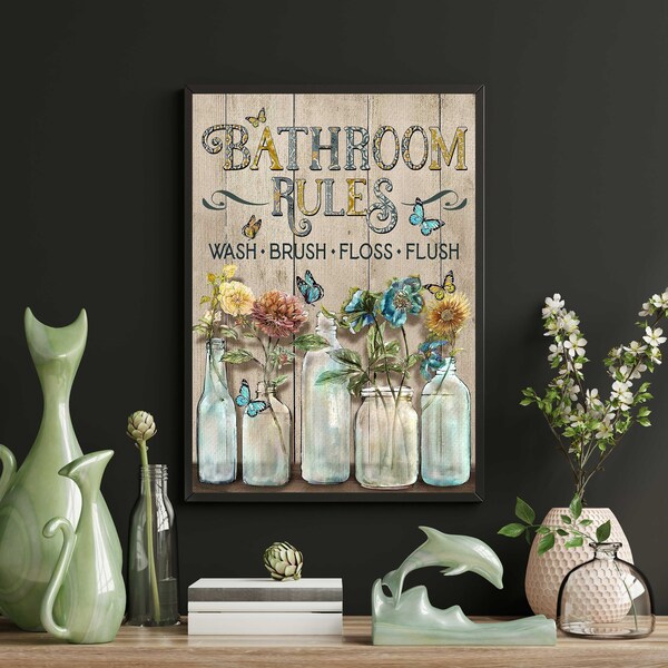 Bathroom Rules - Etsy