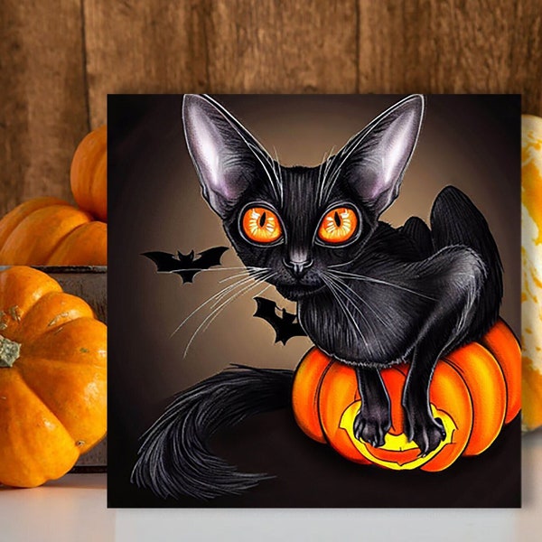 Black Cat Painting - Etsy