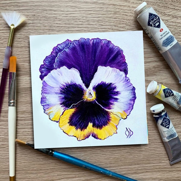 Pansy Painting Etsy