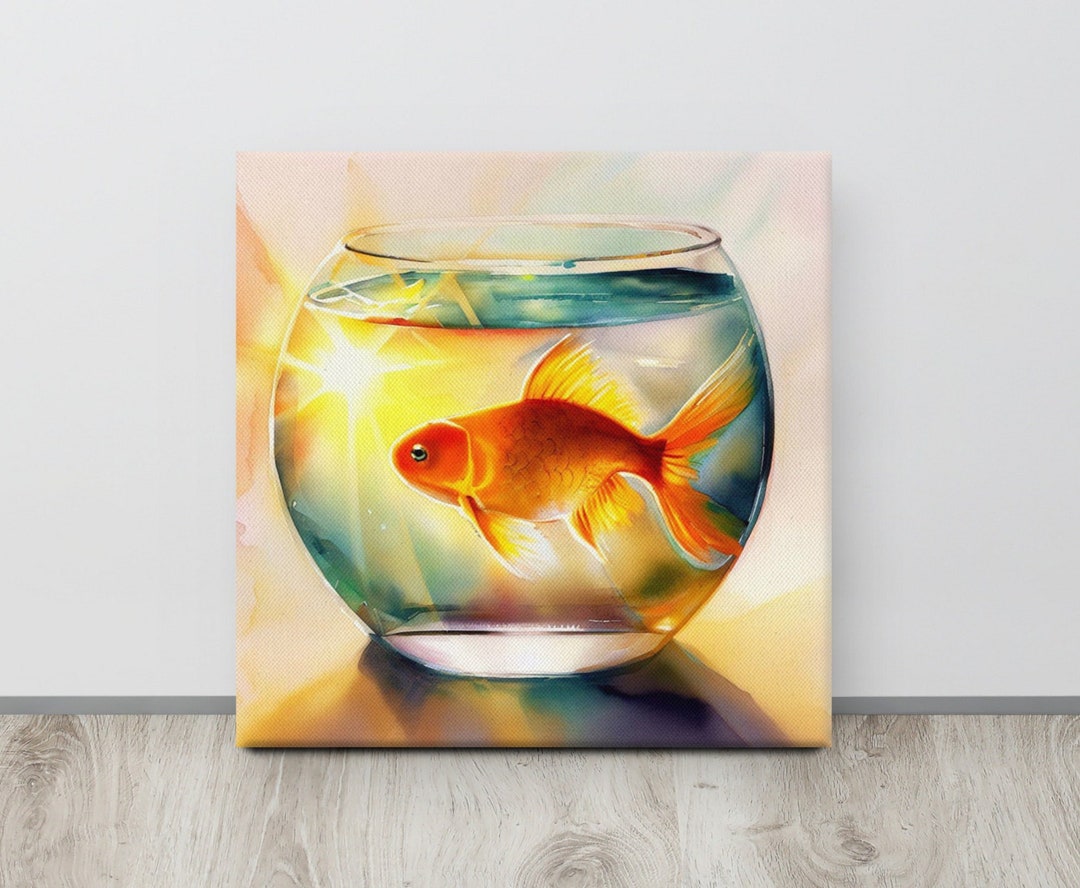 Goldfish Art Print: Colorful Animal Wall Art, Koi Painting - Etsy