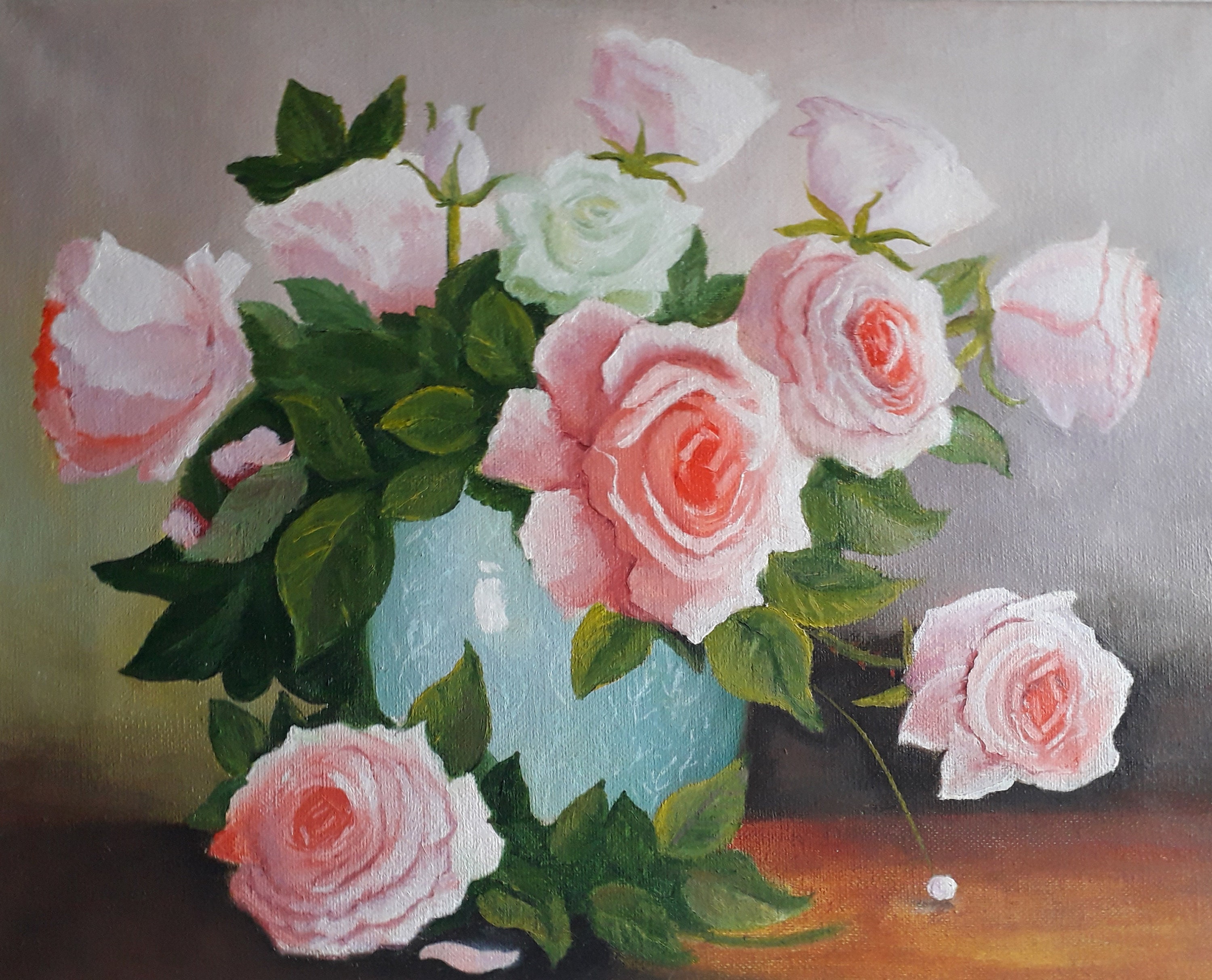 Rose Painting Floral Original Art Roses Canvas Painting Flowers Oil ...