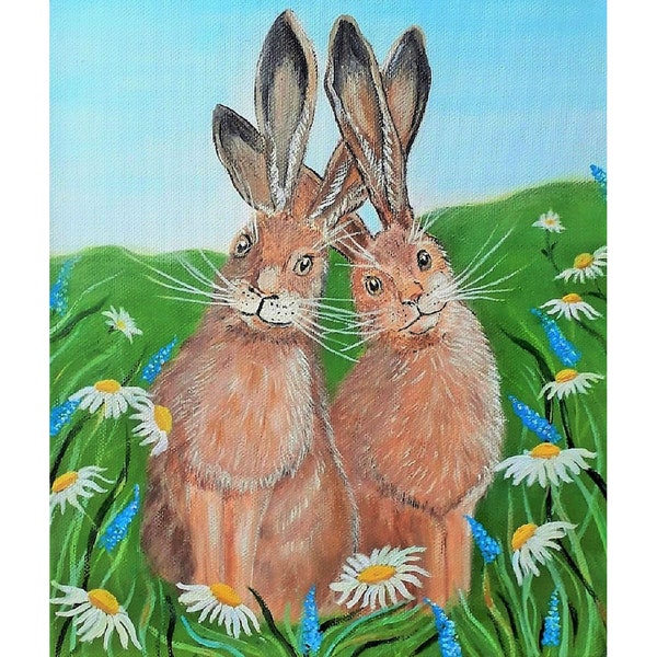 Bunny Painting - Etsy