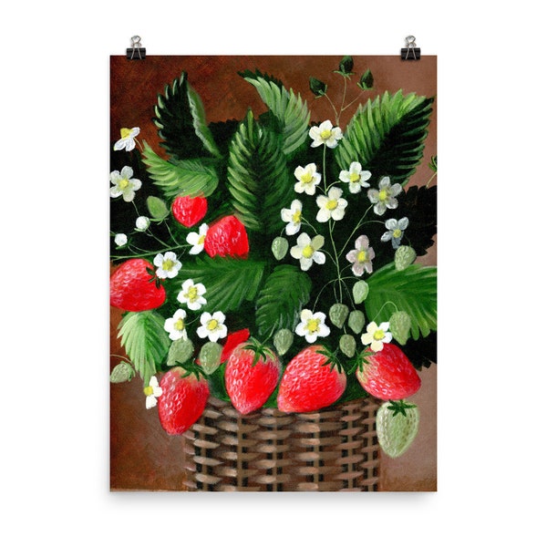 Strawberry Art Print - Etsy