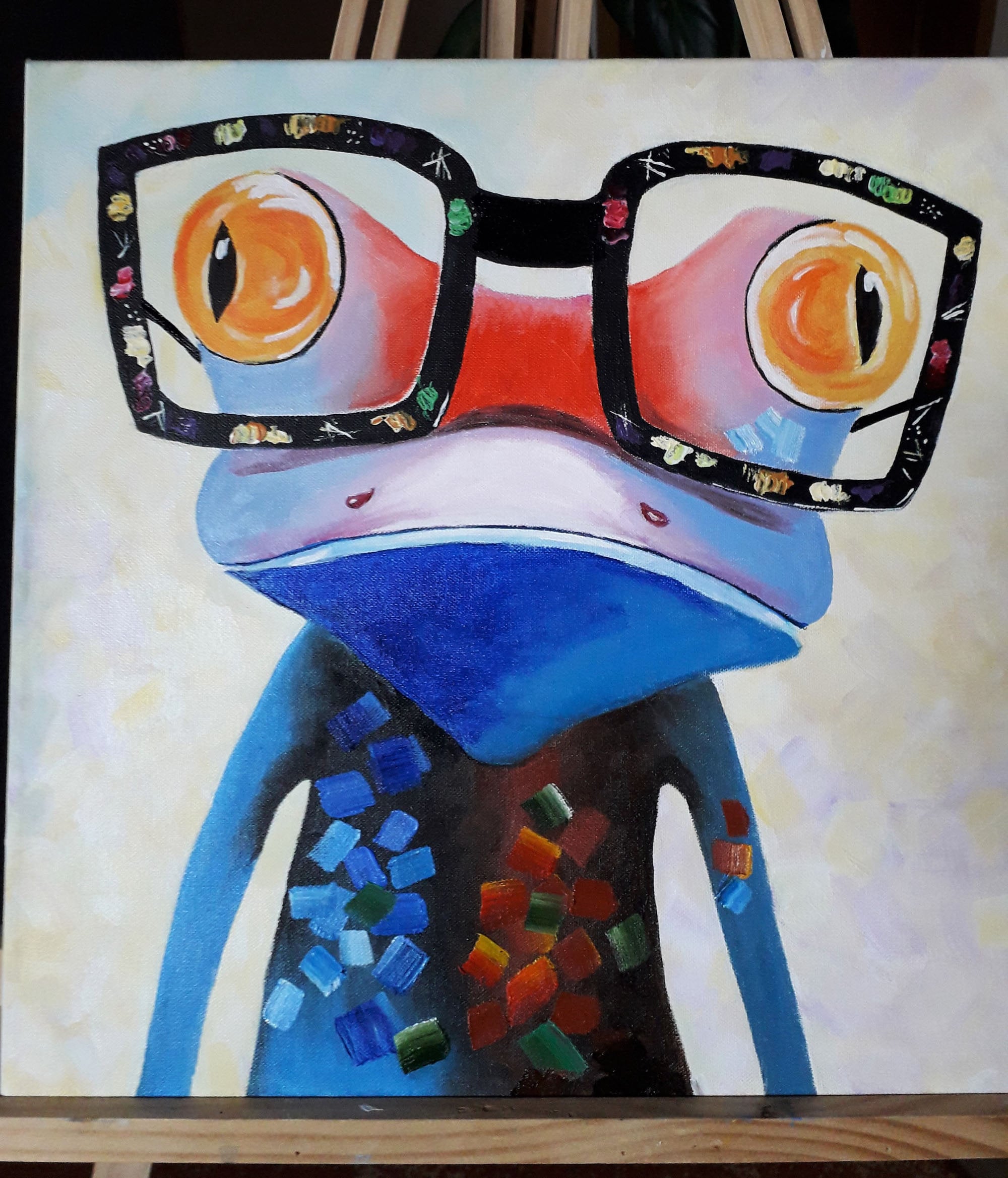 Сolorful Frog Painting Original Art Animal Painting Abstract | Etsy