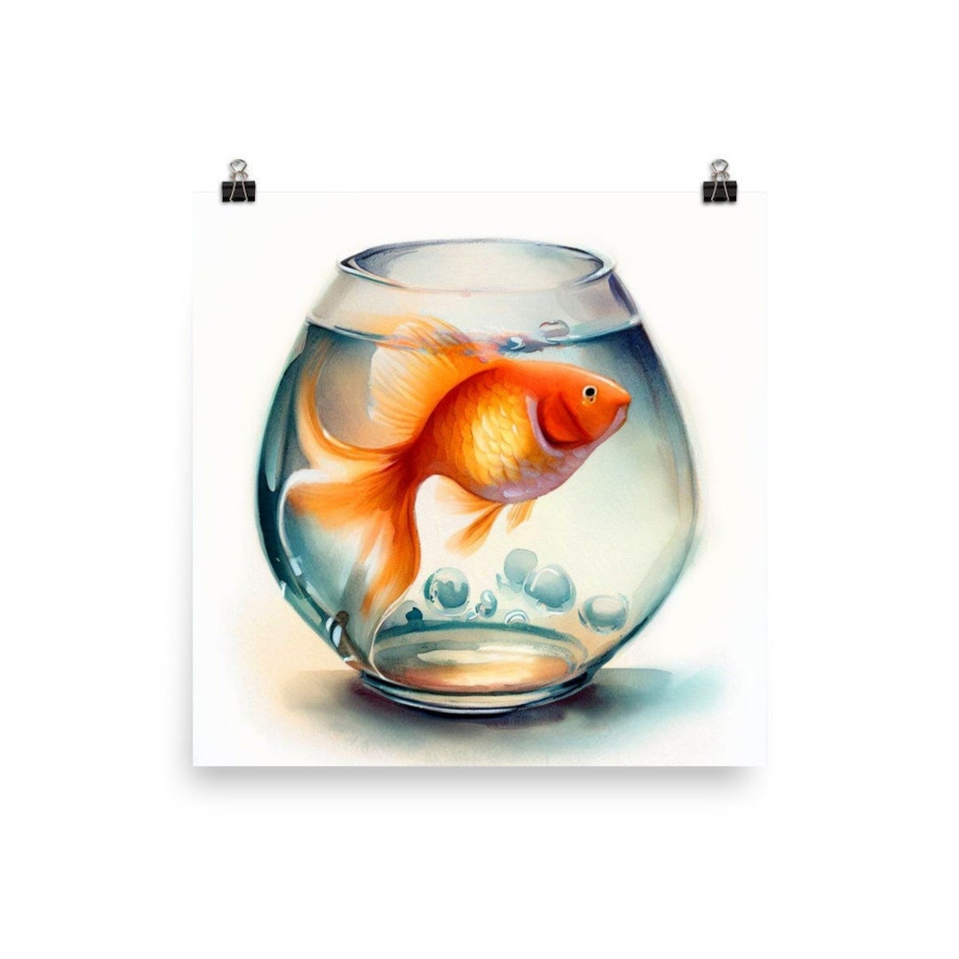 Goldfish Art Print Fish Fine Art Animal Artwork Goldfish - Etsy