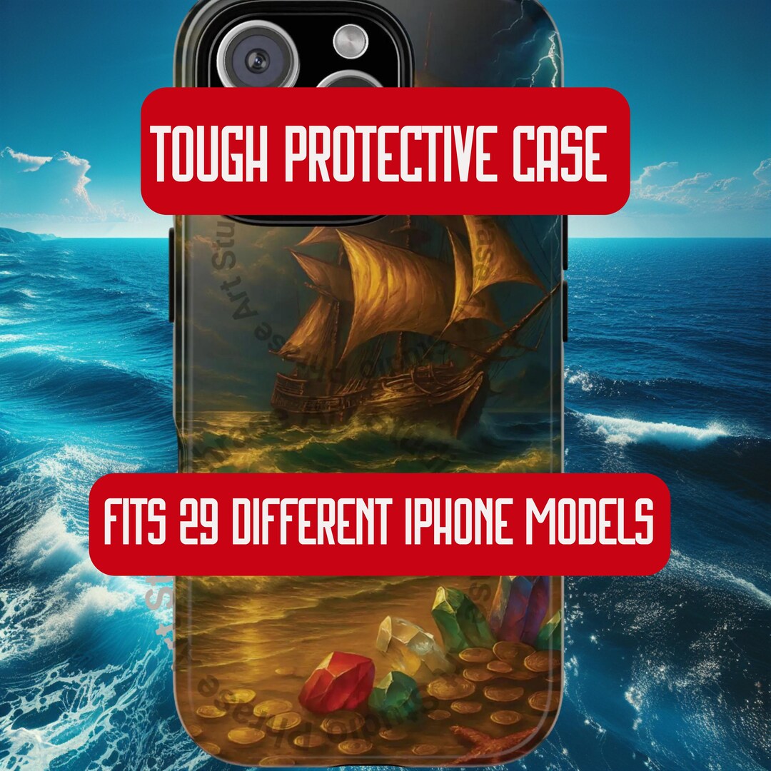 IPhone Pirate Ship Case, Stormy Sea Cover, Art Moonlit Ocean,lightning ...
