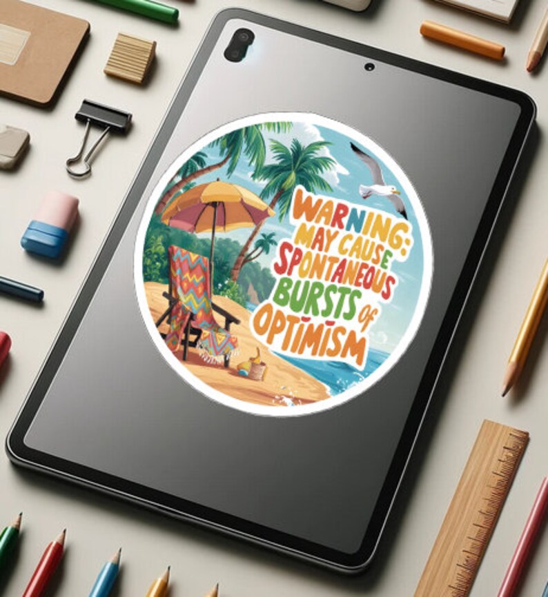 Inspirational Message Beach Chair and Umbrella Sticker A Beach Vacation ...