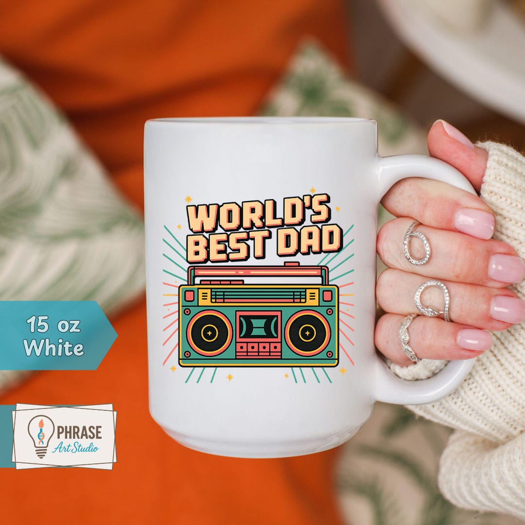 Gen X Coffee Lover Mug, Father's Day Gift With 70s Boombox, Father's ...