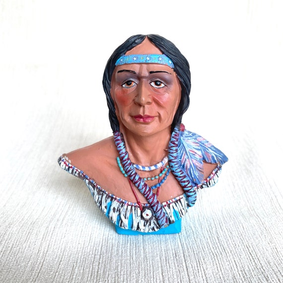 Native American Bust Indian Bust Vintage Injun Chief - Etsy