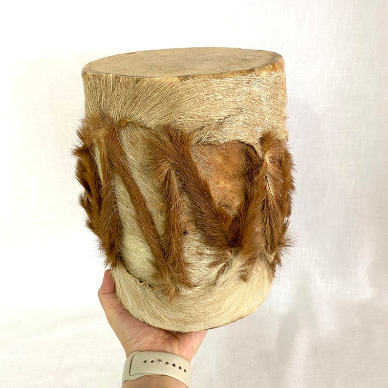 Vintage African Drum Wood Cow Leather Percussion Musical - Etsy