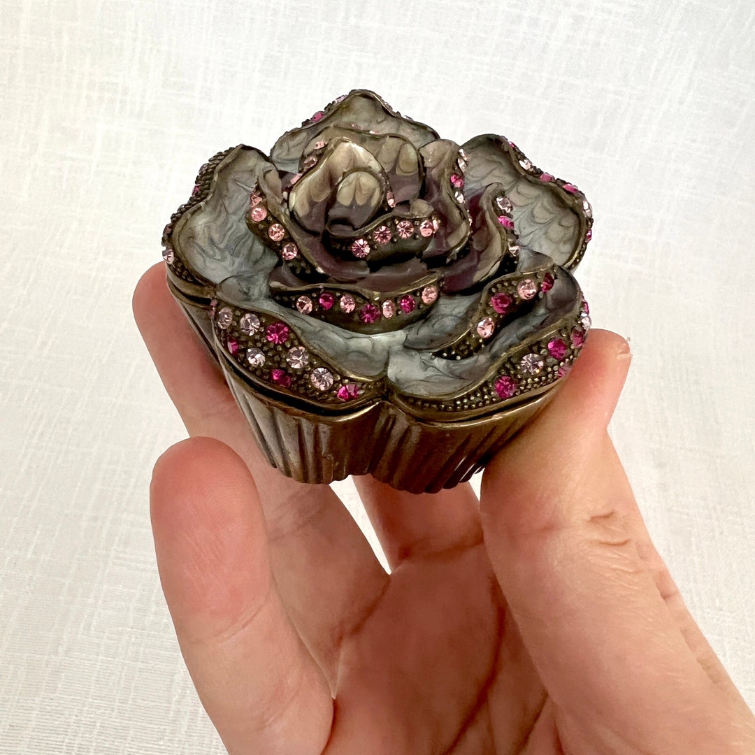 Flower Shape Trinket Box, Decorated Trinket Box, Jewelry Trinket Box ...