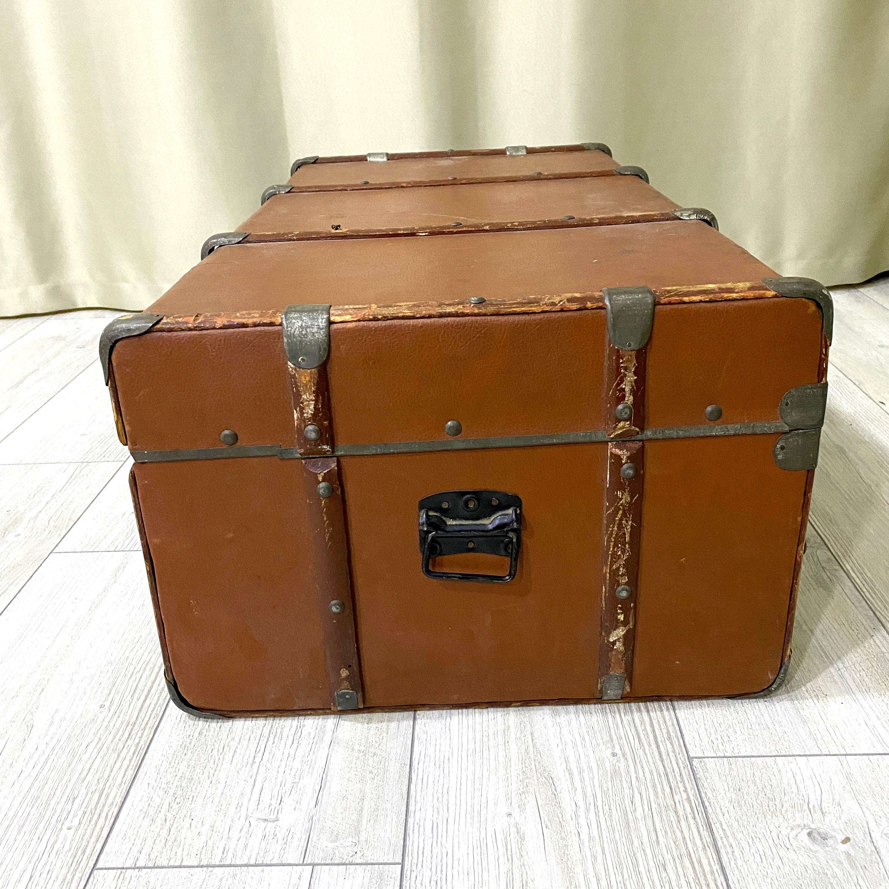Large Handmade Trunk, Vintage Wood Box Treasure Chest, Primitive Wood ...