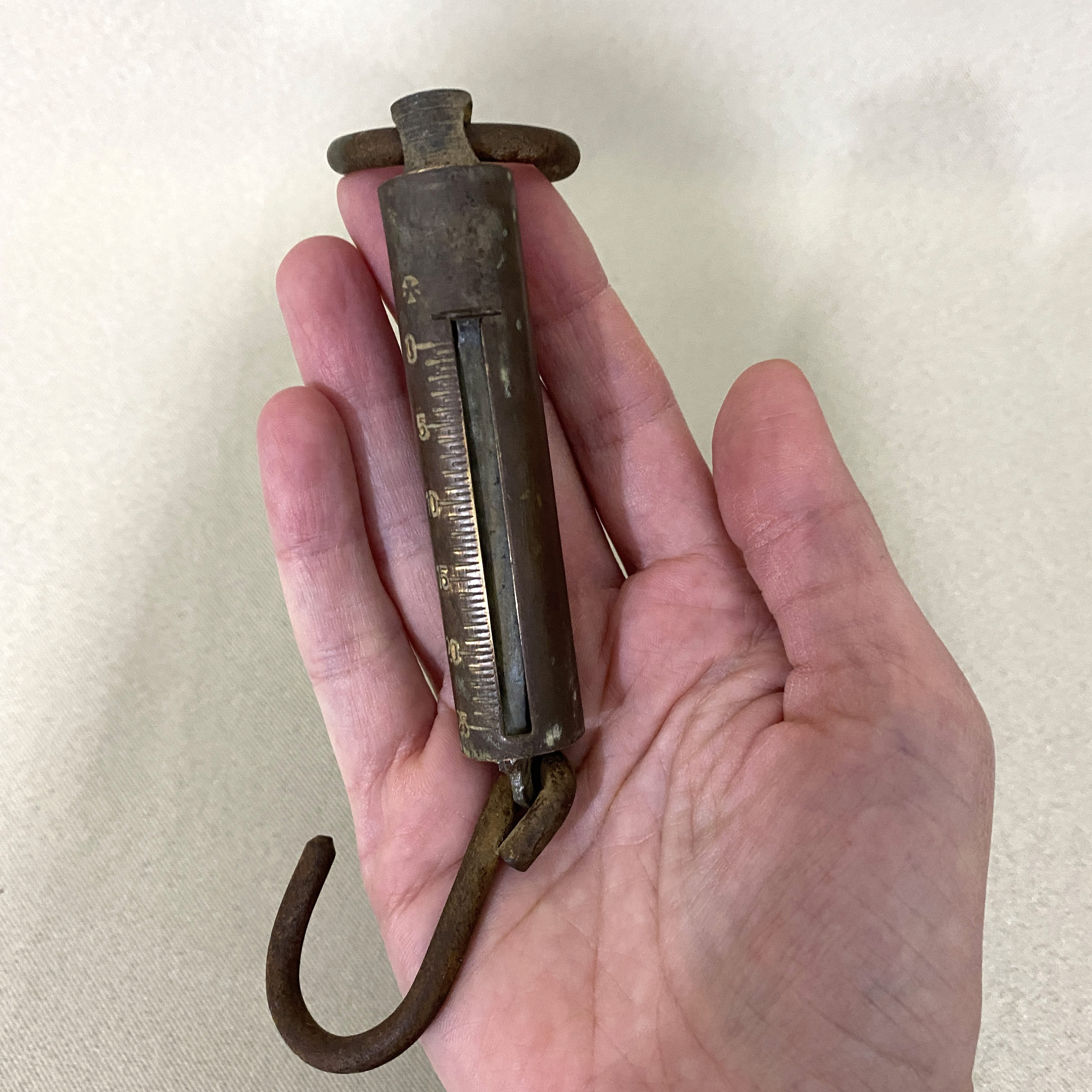 Handheld Brass Scale | Vintage Fish Scale | Brass Spring Scale ...