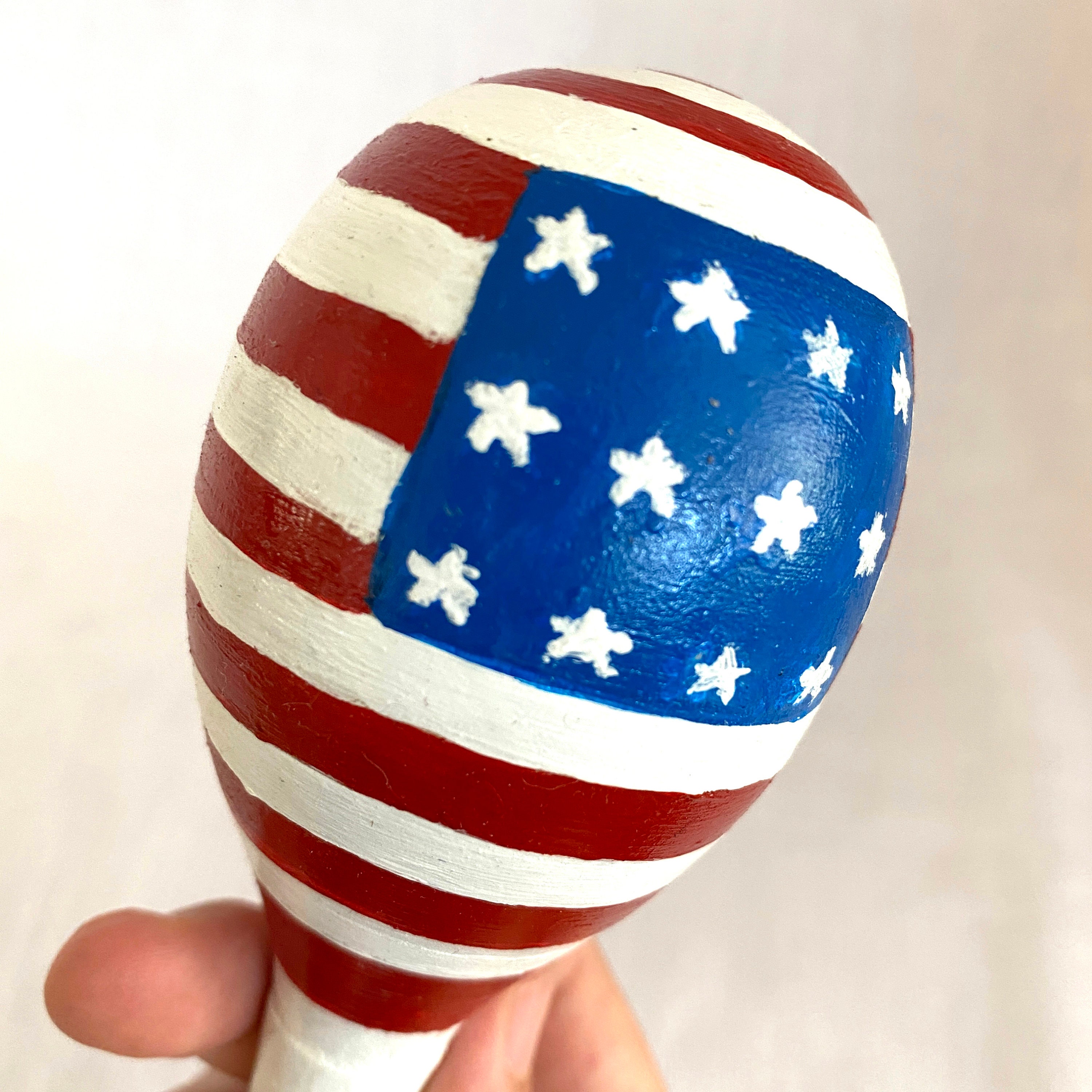 Wooden Maracas, USA Flag Design Maracas, Natural Wooden Rattle, Crude ...