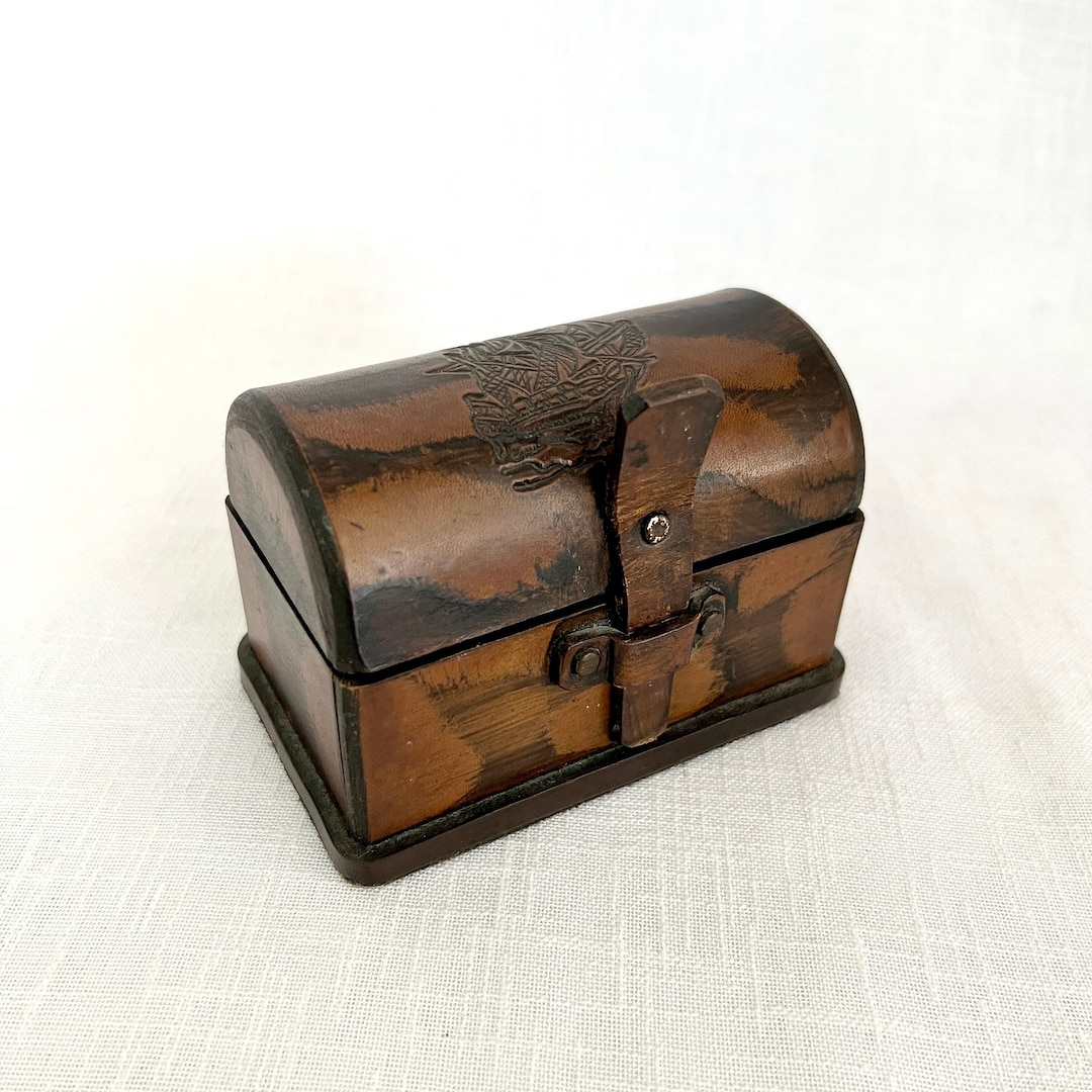 Vintage Small Pirate Treasure Chest Box, Wooden Decorative Chest ...