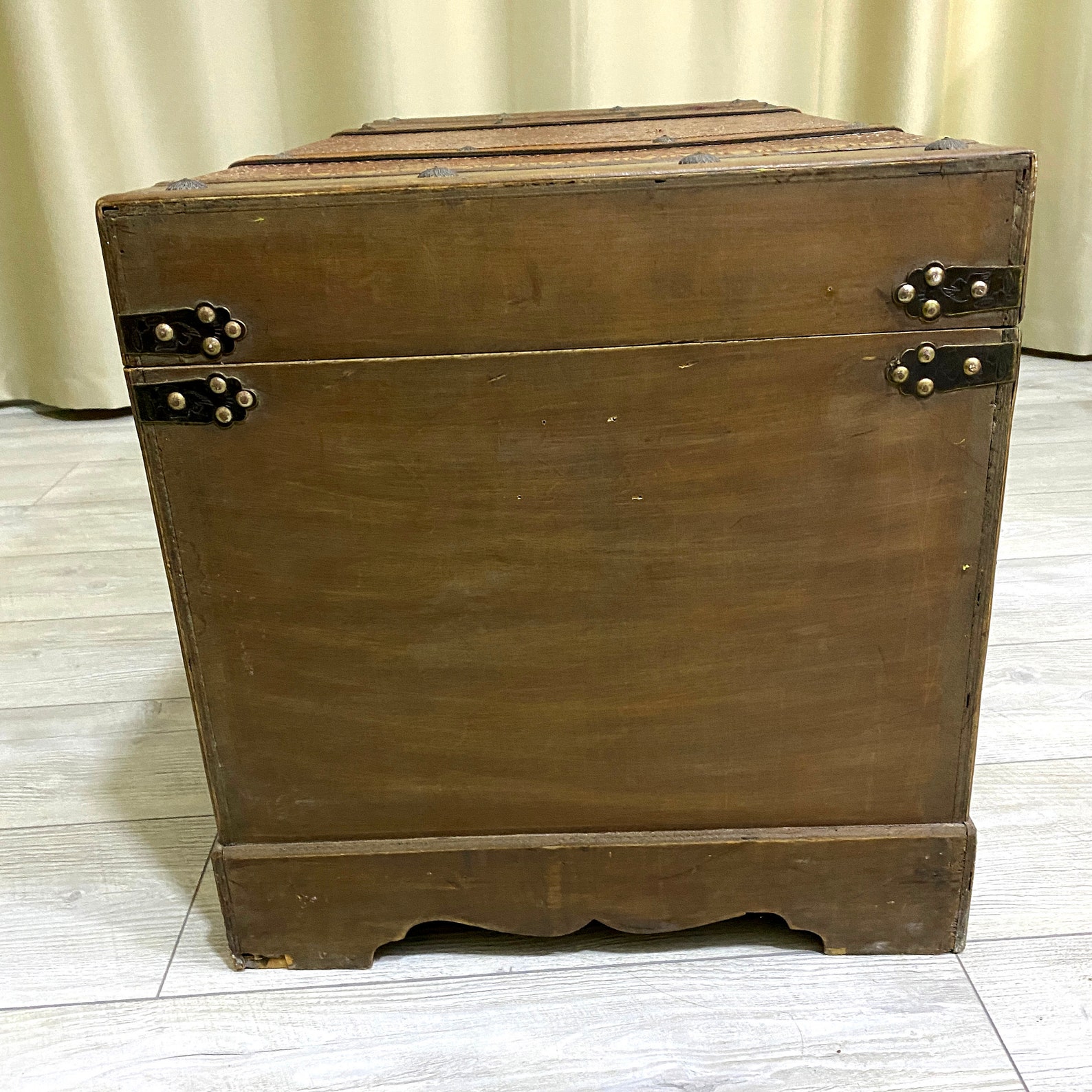 Extra Large Leather Handmade Trunk Vintage Wood Box Treasure - Etsy