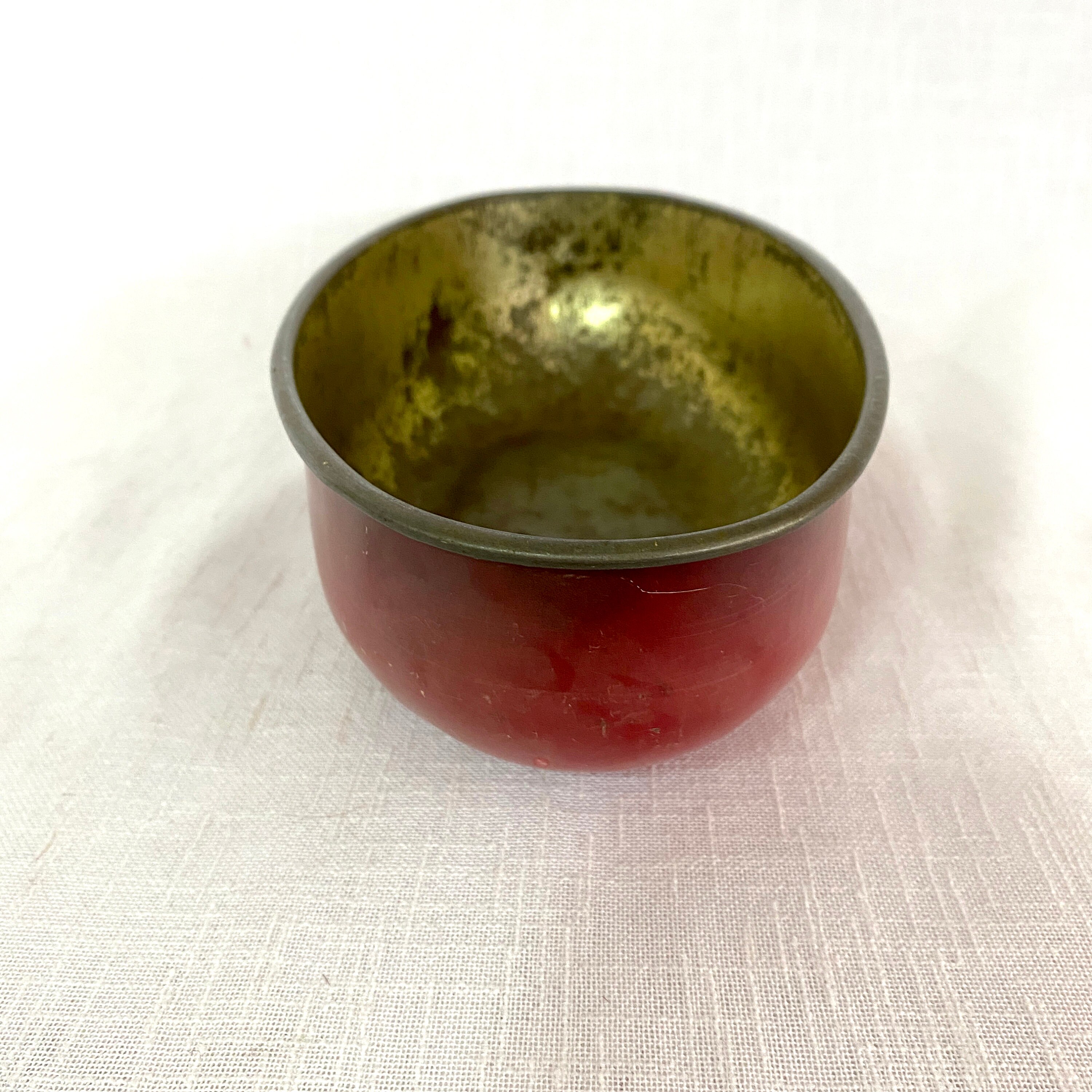 Vintage Oval Tin Bowl Decorative Red Tin Bowl Red Gold - Etsy