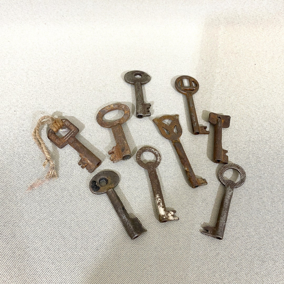 Vintage Style Rusty Skeleton Key Set of 9, Vintage Decorative Keys ...