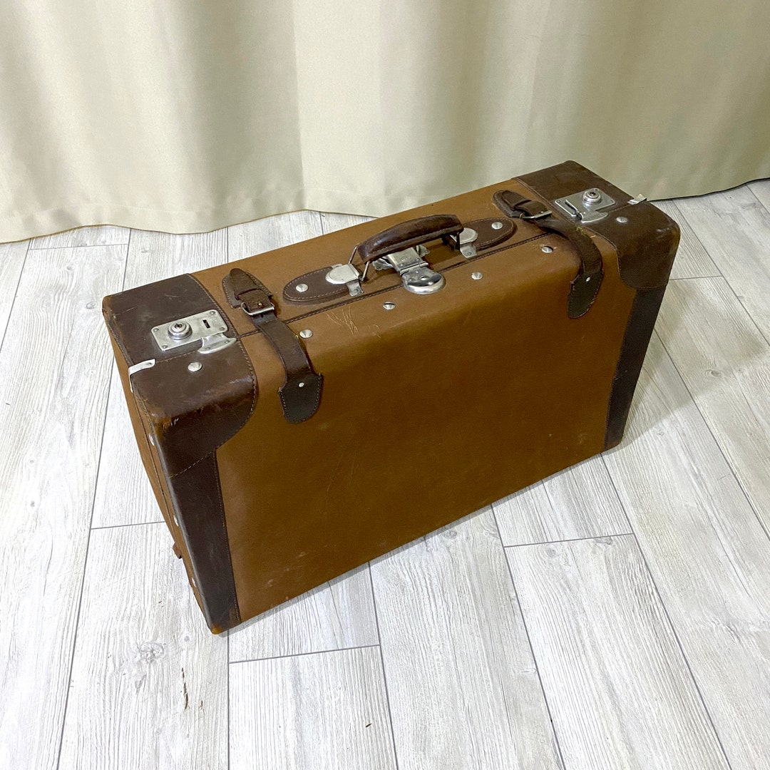 27 Brown Antique Leather Old Suitcase Vintage Decoration Hard Suitcase ...