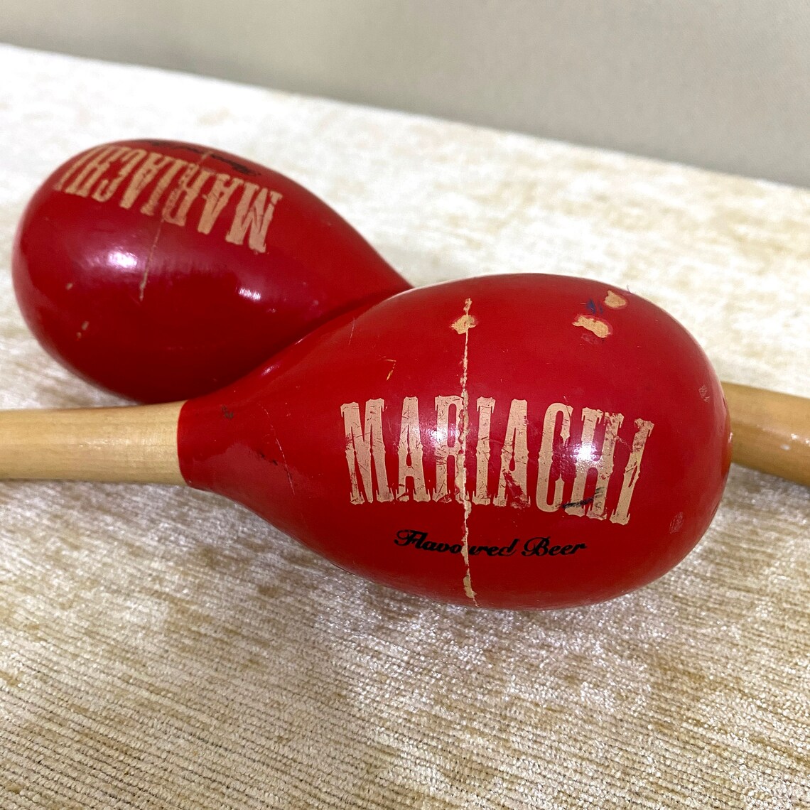 Pair of Vintage Wood Red Maracas | Wood Maracas Shaker | Vintage ...