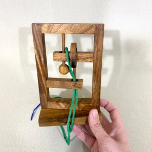 Wooden Brain Teaser Puzzle | Vintage Wooden Mind Game | Handcrafted ...