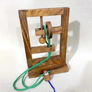 Wooden Brain Teaser Puzzle | Vintage Wooden Mind Game | Handcrafted ...