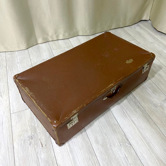 Retro Travel Luggage Primitive Suitcase | Large Brown… - Gem