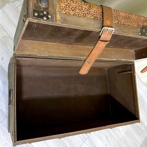 Extra Large Leather Handmade Trunk | Vintage Wood Box Treasure Chest ...