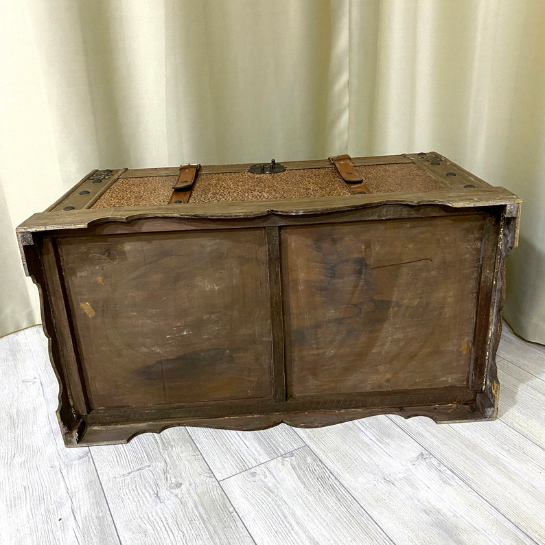 Extra Large Leather Handmade Trunk Vintage Wood Box Treasure - Etsy