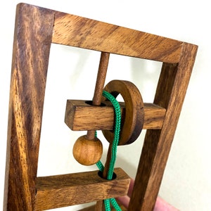 Wooden Brain Teaser Puzzle | Vintage Wooden Mind Game | Handcrafted ...