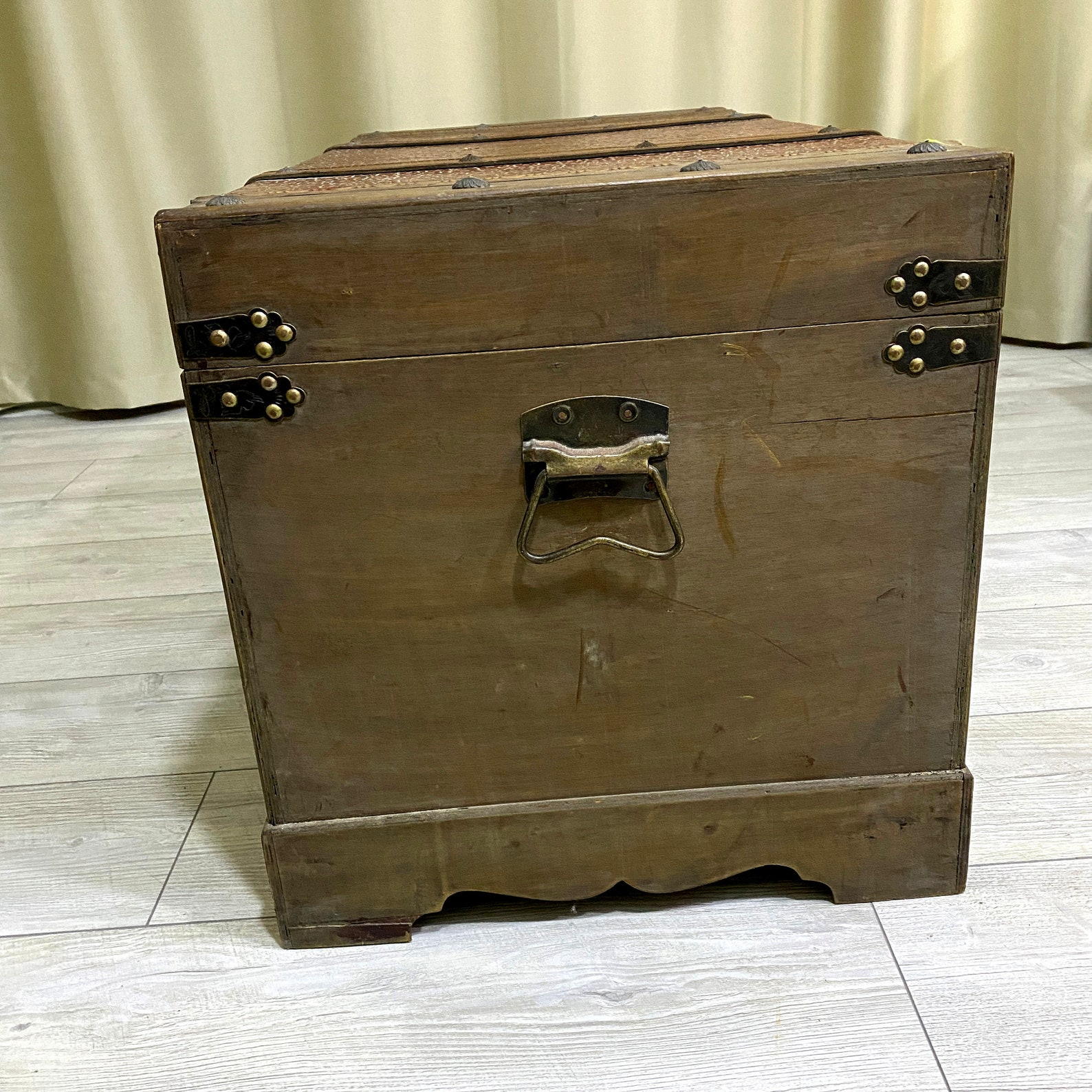 Extra Large Leather Handmade Trunk Vintage Wood Box Treasure - Etsy