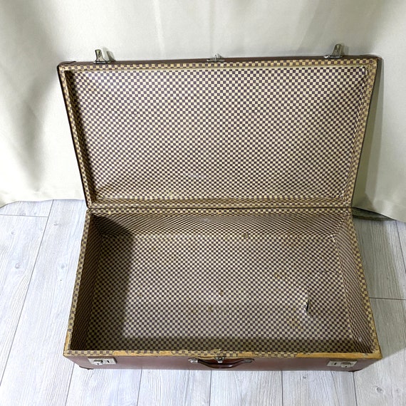Retro Travel Luggage Primitive Suitcase | Large Brown… - Gem
