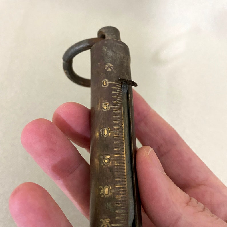 Handheld Brass Scale | Vintage Fish Scale | Brass Spring Scale ...