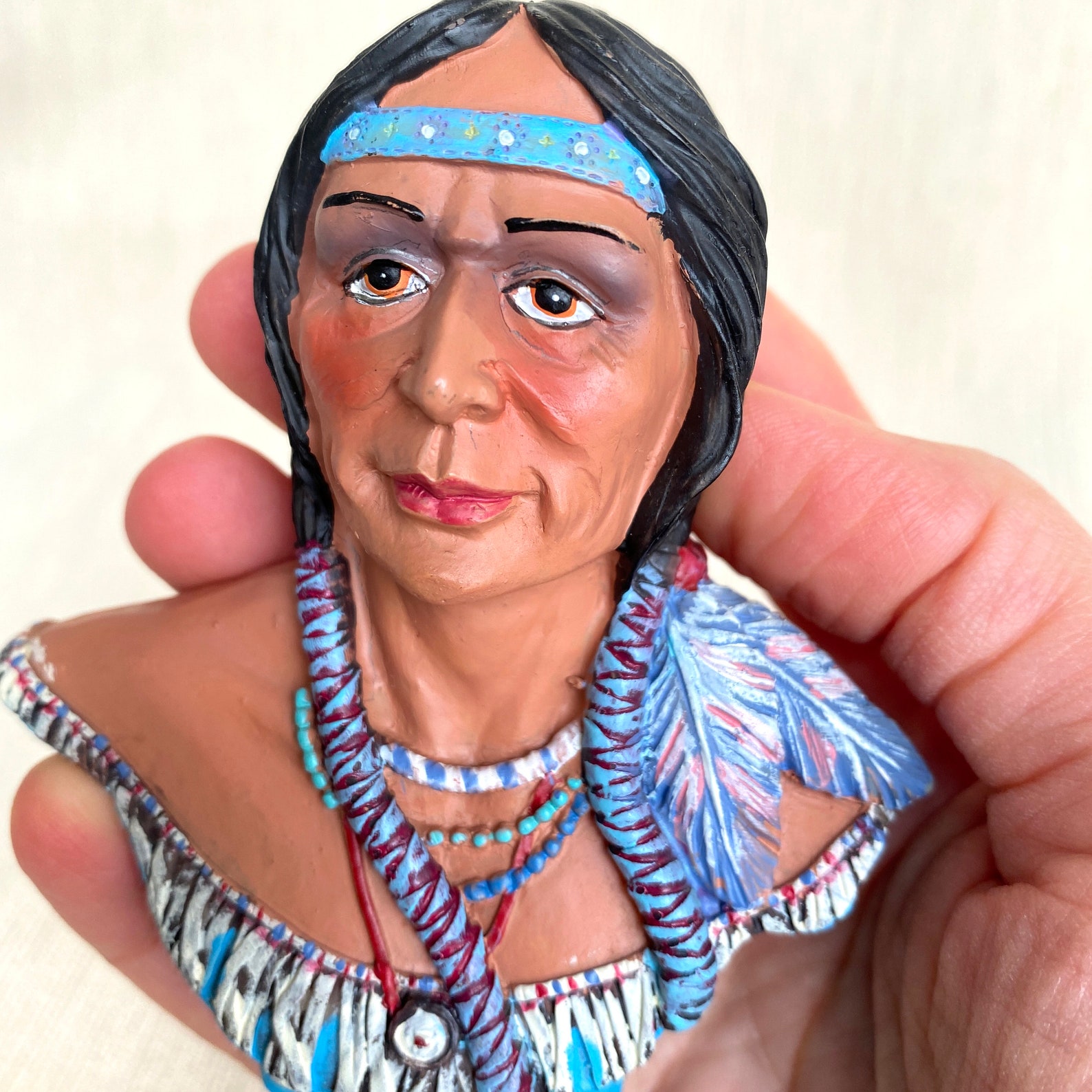 Native American Bust Indian Bust Vintage Injun Chief - Etsy