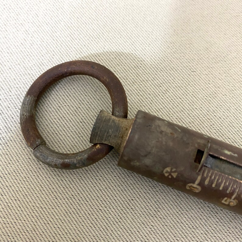 Handheld Brass Scale | Vintage Fish Scale | Brass Spring Scale ...