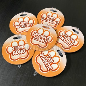 Disabilities Custom Fursuit Badge Tags | Custom Text Furry Badge ...
