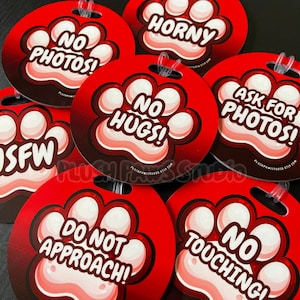 Consent Custom Fursuit Badge Tags | Custom Text Furry Badge Commission ...