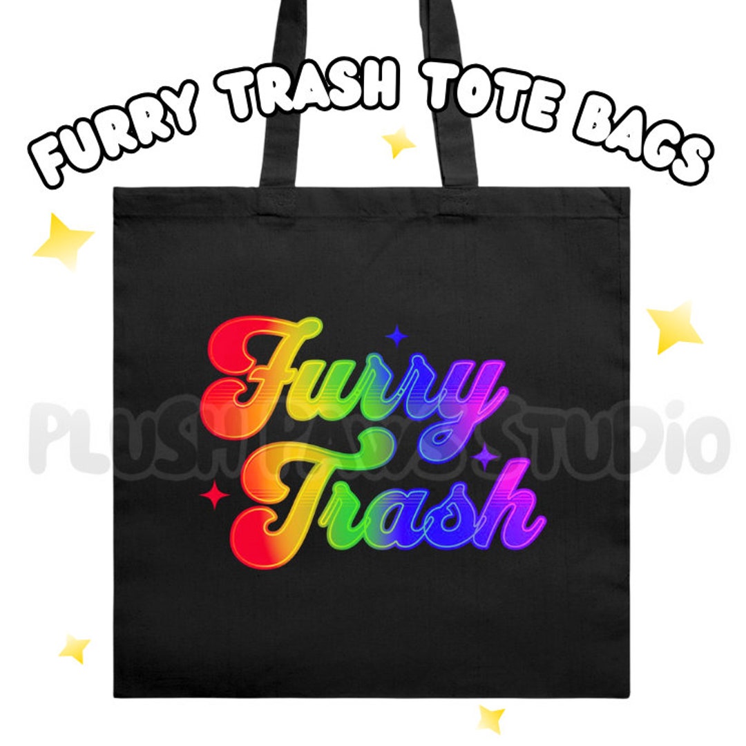 Furry Trash Tote Bags Furry Fandom Gifts Black, White, Natural Colors ...
