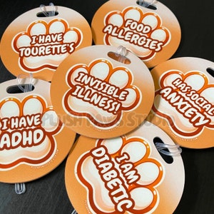 Disabilities Custom Fursuit Badge Tags | Custom Text Furry Badge ...
