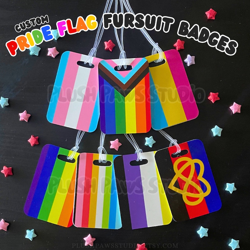 Custom Pride Flags Badge Tags | Rainbow Custom Furry Badge Commission ...
