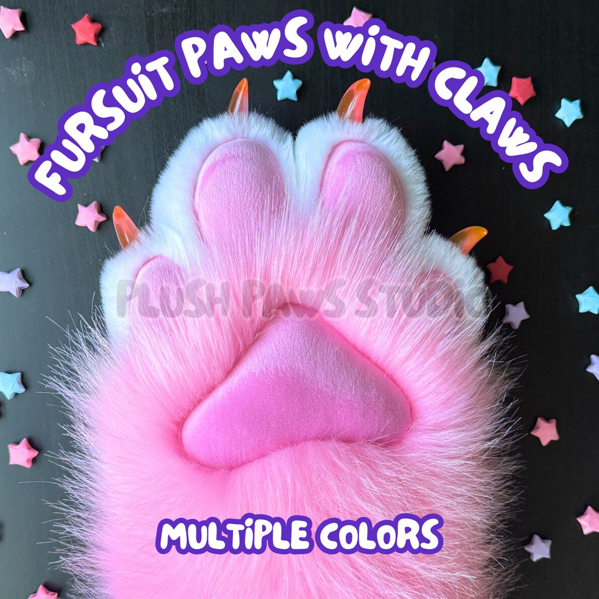 Pre-made Fursuit Paws With Claws Multiple Colors Fursuiting Cosplay ...
