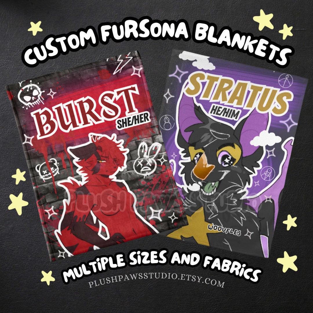 Custom Fursona Blankets Commission | Custom Furry Soft Blanket ...