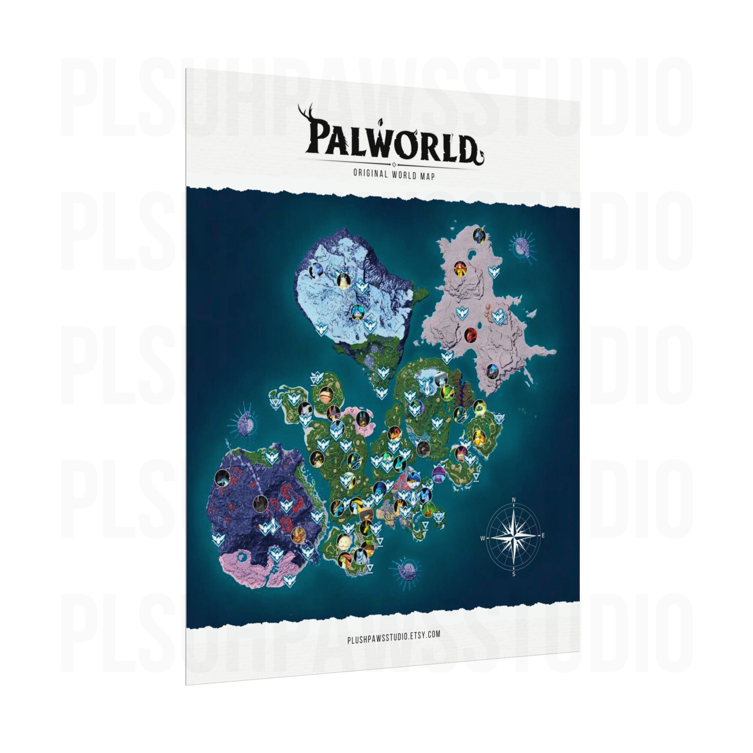 Palworld Original World Map Poster Color Video Game Poster Gaming ...