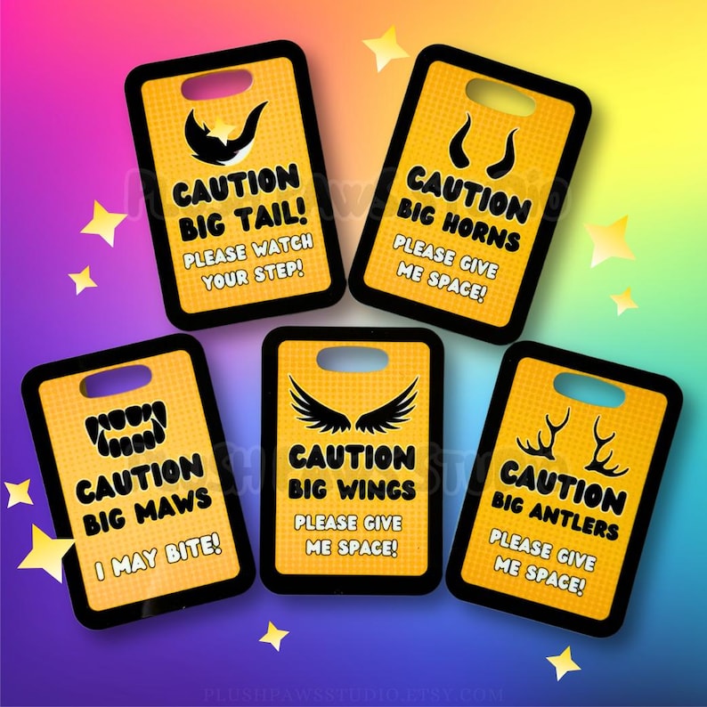 Custom Fursuit Boundaries ID Badge Tags | Custom Text Furry Badge ...